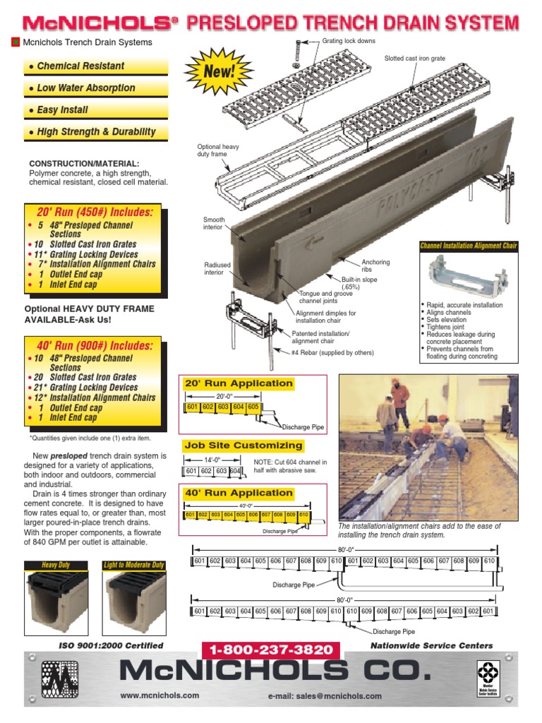 Mcnichols Trench Drain Systems Specs | PDF