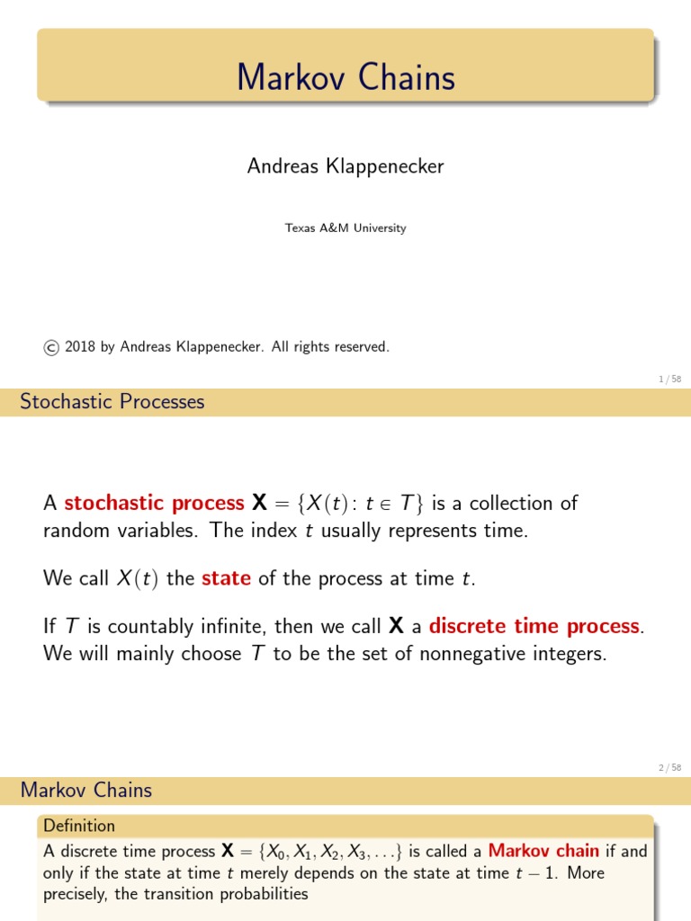 Markov Chains | PDF | Markov Chain | Mathematical Concepts