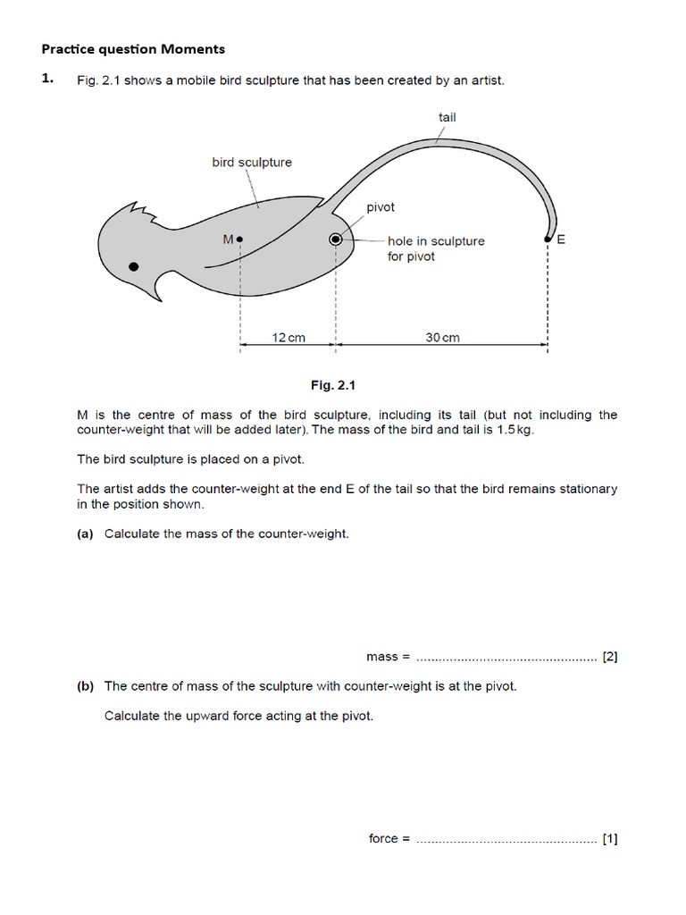 Practice Questions for Moments | PDF
