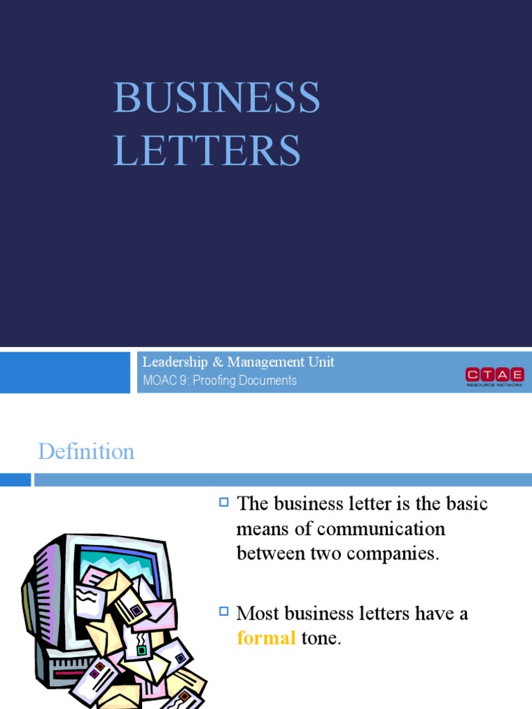Business Letters: Leadership & Management Unit | PDF | Proofreading ...