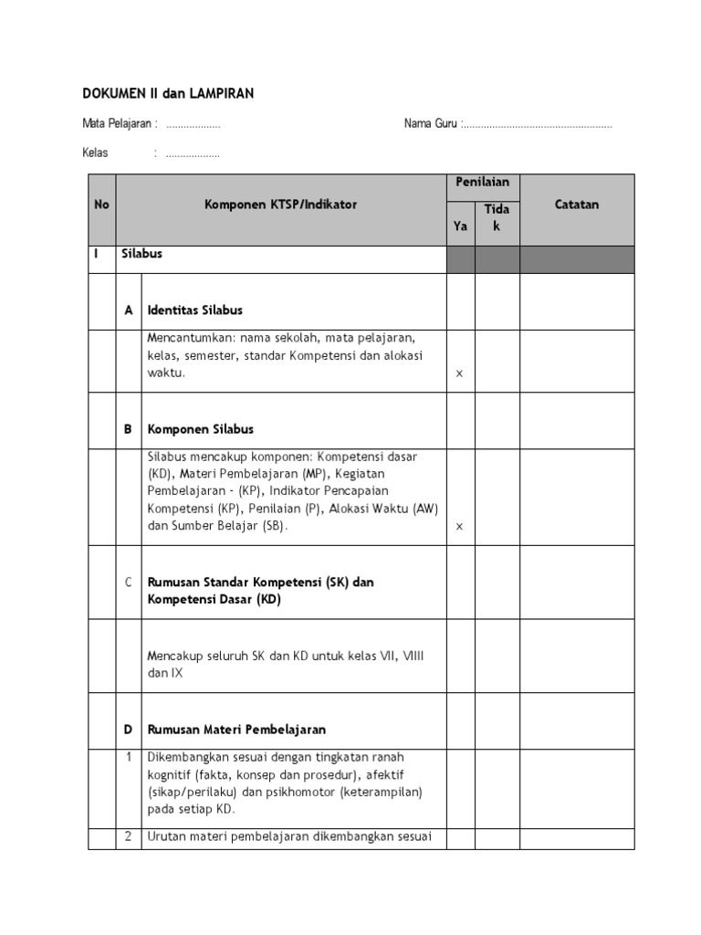 Instrumen Analisis Silabus Dan RPP | PDF | Hidangan Jepang | Sushi