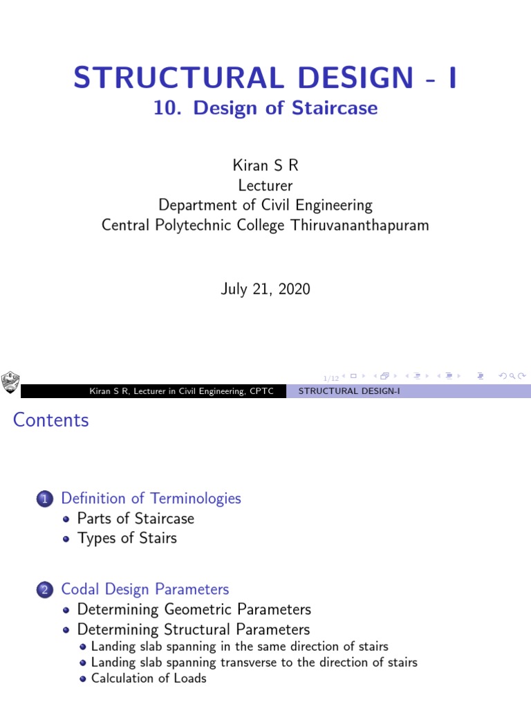 Structural Design - I | PDF | Stairs | Structural Engineering