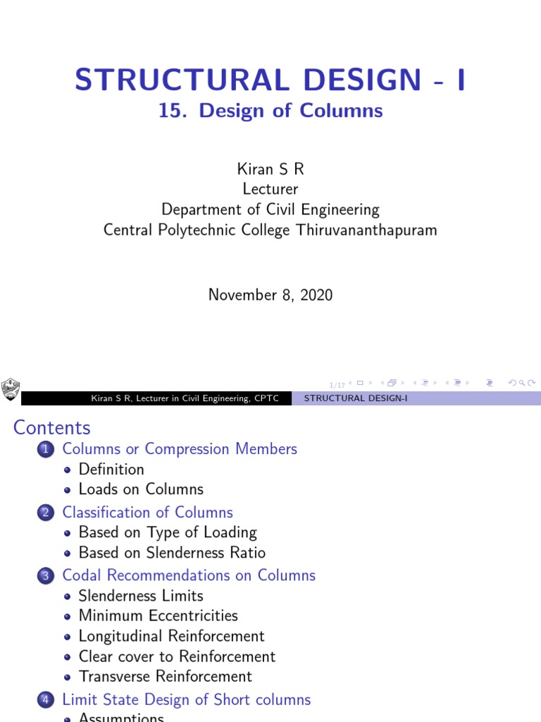 19 Design of Columns | PDF | Column | Buckling