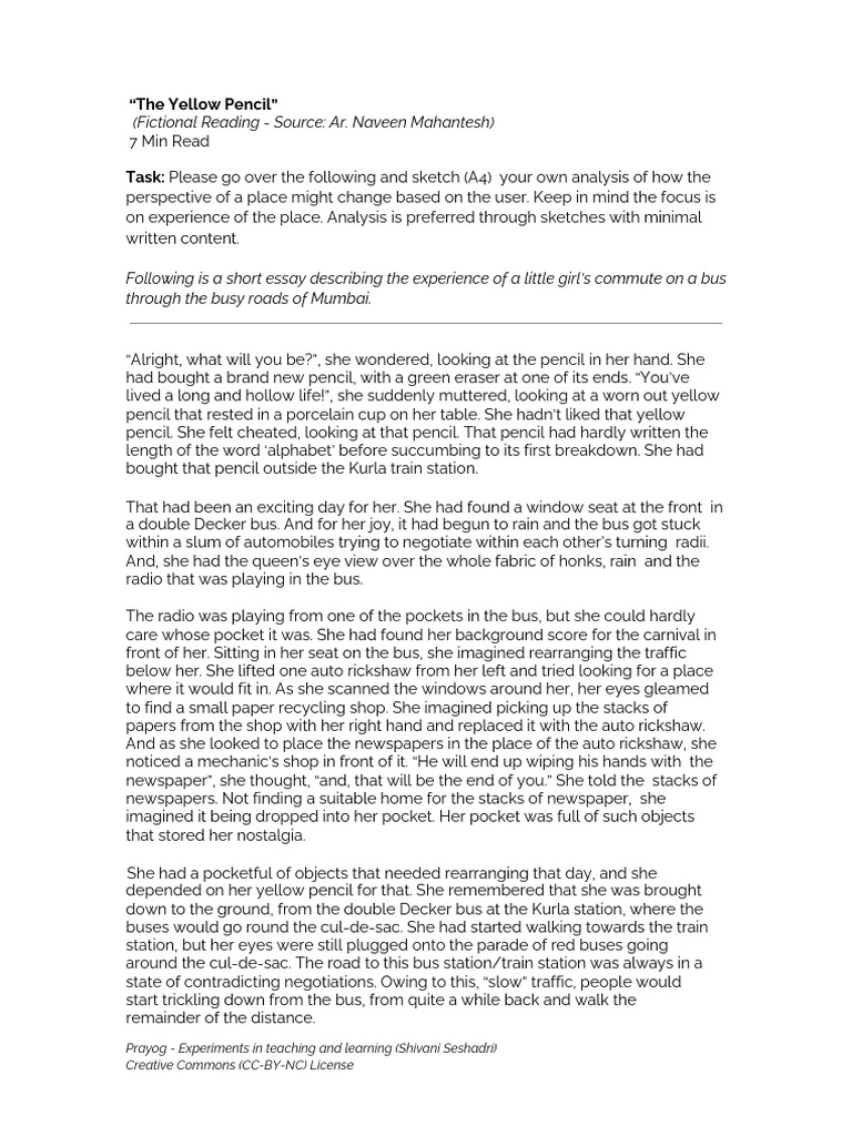 The Yellow Pencil | PDF | Transport