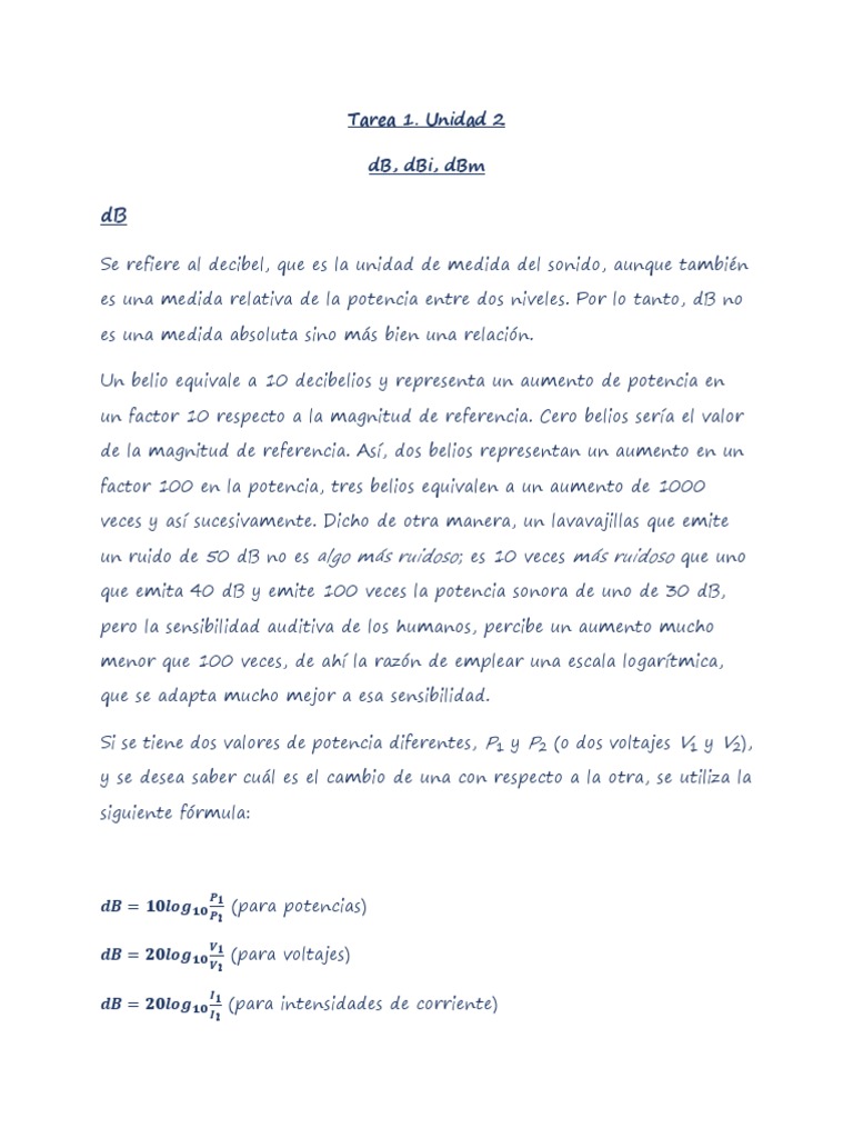 DBM, Dbi | PDF | Decibel | Fuerza