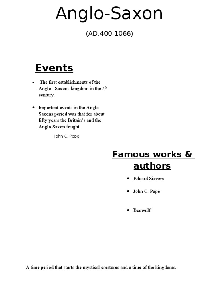 Anglo - Saxon | PDF