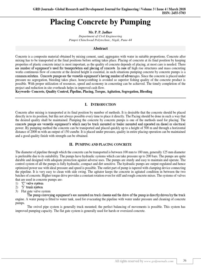 Advantages of Placing Concrete by Pumping: A Review of the Versatile ...