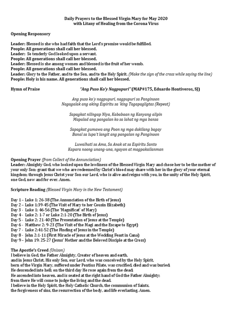 May Devotions to the Blessed Virgin Mary | PDF | Mary, Mother Of Jesus ...