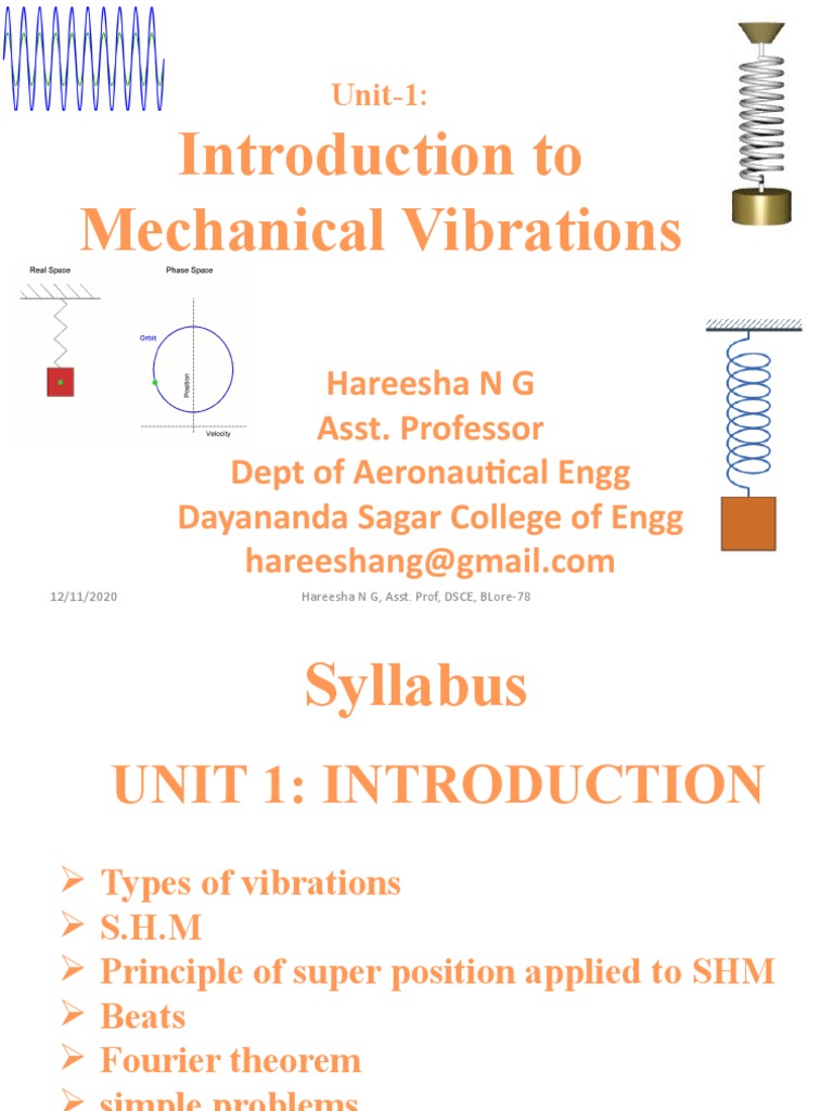 Introduction To Mechanical Vibrations | PDF | Oscillation | Resonance
