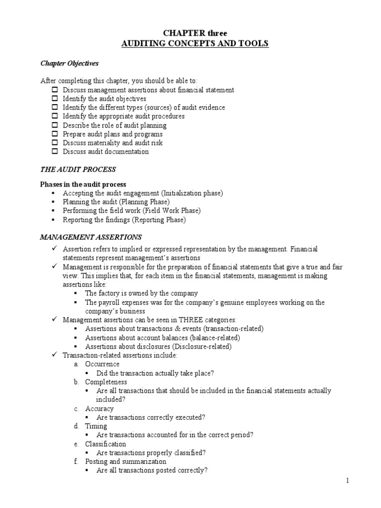 Chapter 3.auditing Concepts and Tools | PDF | Financial Audit | Audit