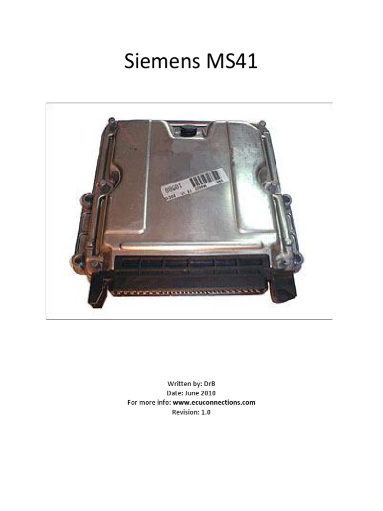 Siemens MS41 Tuning Guide PDF | PDF