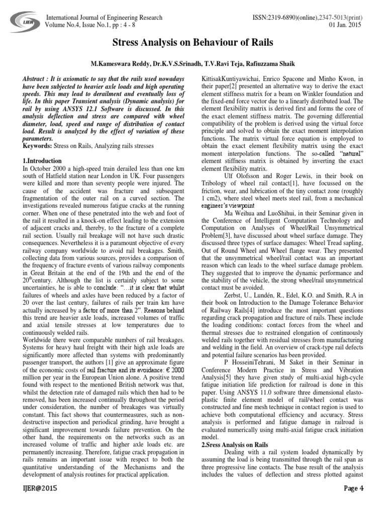 Stress Analysis On Behaviour of Rails PDF | PDF | Rail Transport ...