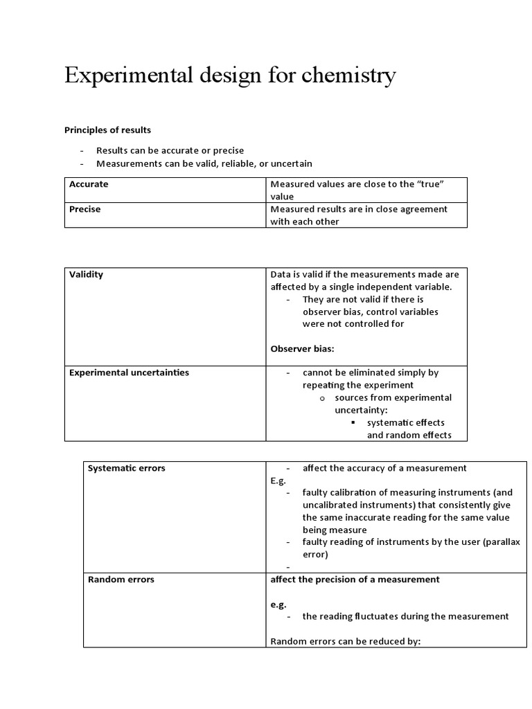 Experimental Design For Chemistry | PDF | Observational Error ...