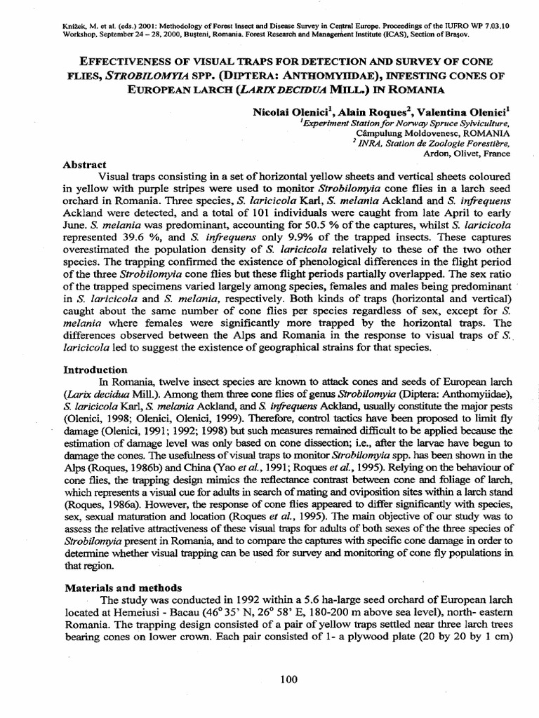 Effectiveness of Visual Traps | PDF | Fly | Species