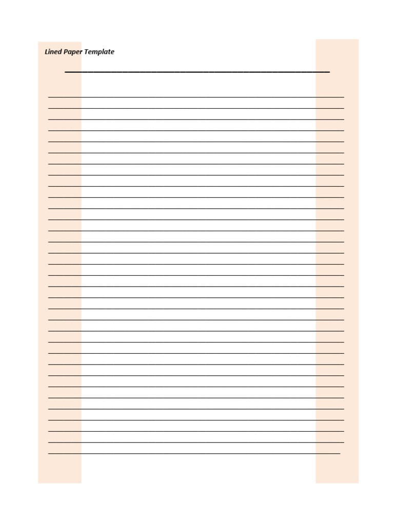 Lined Paper Template WORD | PDF