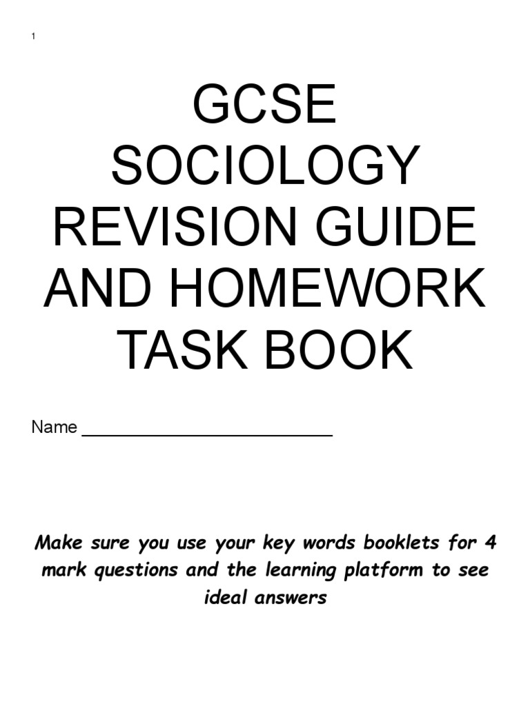Gcse Sociology Revision Guide and Homework Task Book | PDF | Survey ...