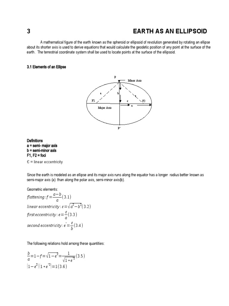 Ellipsoid Geometry | PDF | Latitude | Ellipse