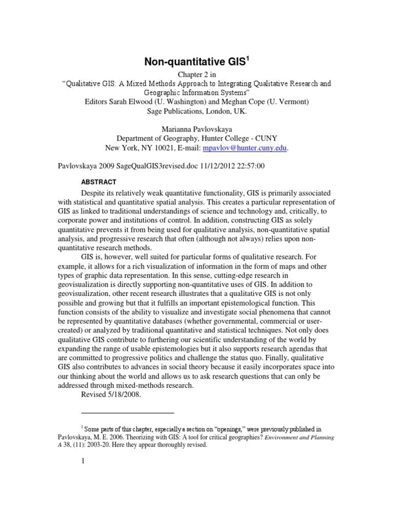 Non-Quantitative GIS | PDF | Geographic Information System | Spatial ...
