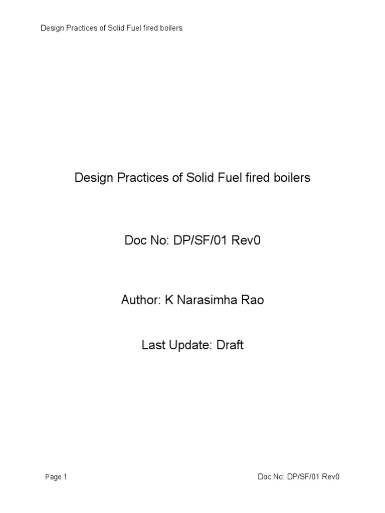 Design Practices of Solid Fuel Boilers | PDF | Boiler | Furnace
