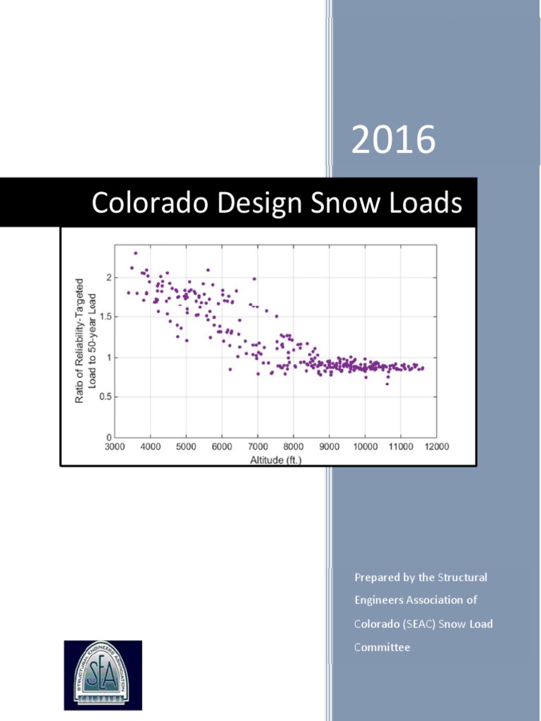 2016 Colorado Design Snow Loads | PDF | Snow | Reliability Engineering