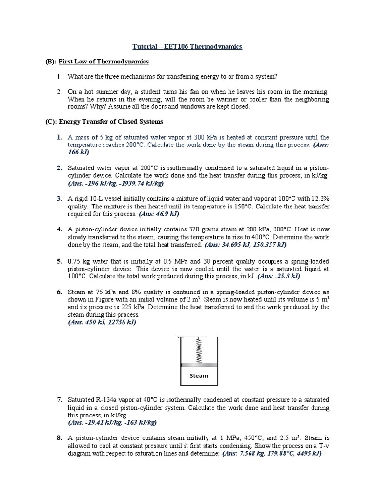 Tutorial 2 | PDF | Steam | Heat