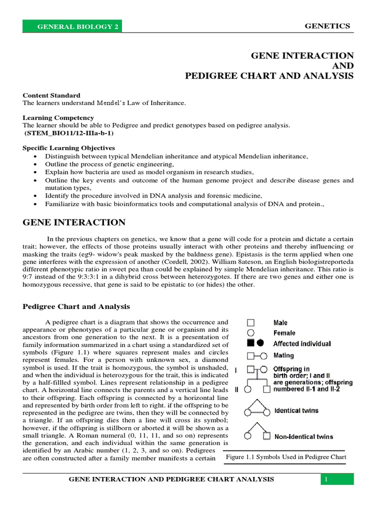 Gene Interaction and Pedigree Chart Analysis | PDF | Gene | Plant Breeding