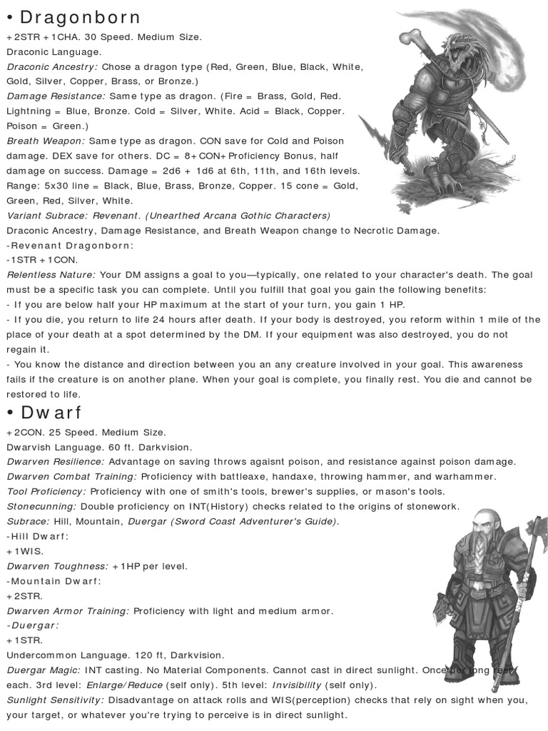 Revenant Dragonborn:: - Duergar | PDF | World Of Eberron | Dwarf ...