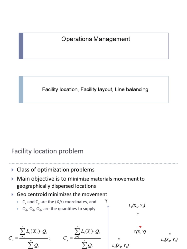 Operations Management - Facility Location and Layout PDF | PDF ...