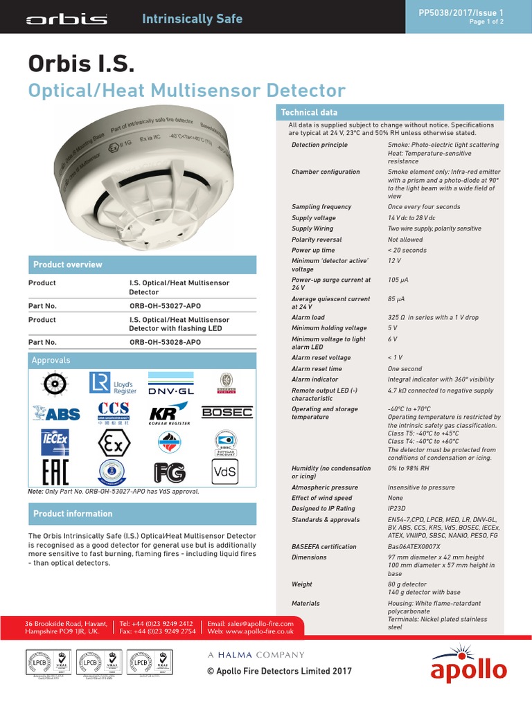 Orbis I.S.: Optical/Heat Multisensor Detector | Download Free PDF ...