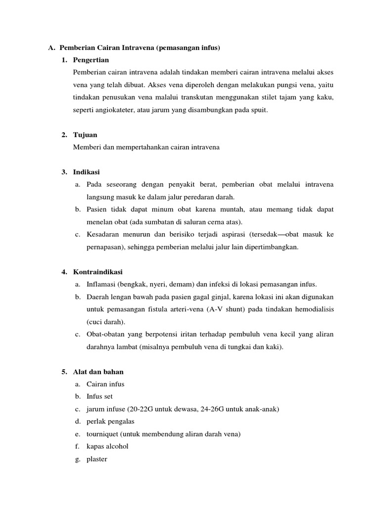 Pemberian Cairan Intravena | PDF