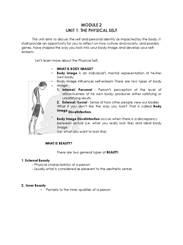 Unit 1: The Physical Self | PDF | Body Image | Physical Attractiveness