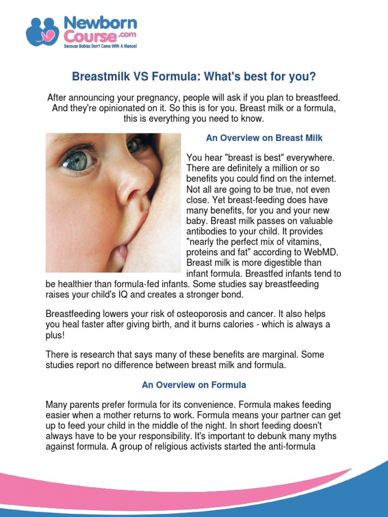 Breastmilk Vs Formula What S Best For You An Overview On Breast Milk