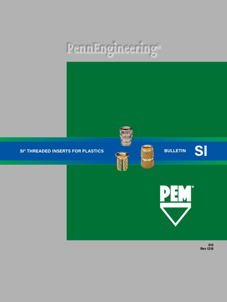 PEM - Threaded Inserts For Plastics PDF | PDF | Screw | Stainless Steel