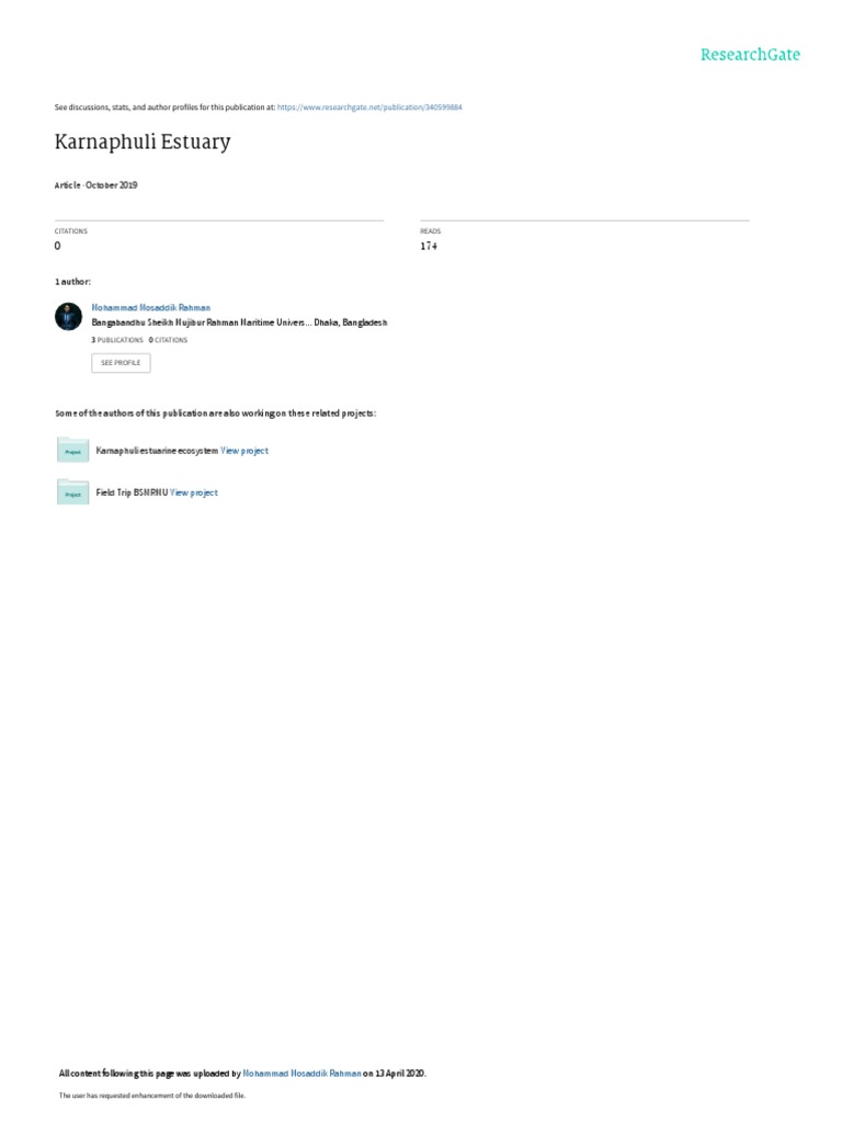 Karnaphuliestuary | PDF | Estuary | Hydrology