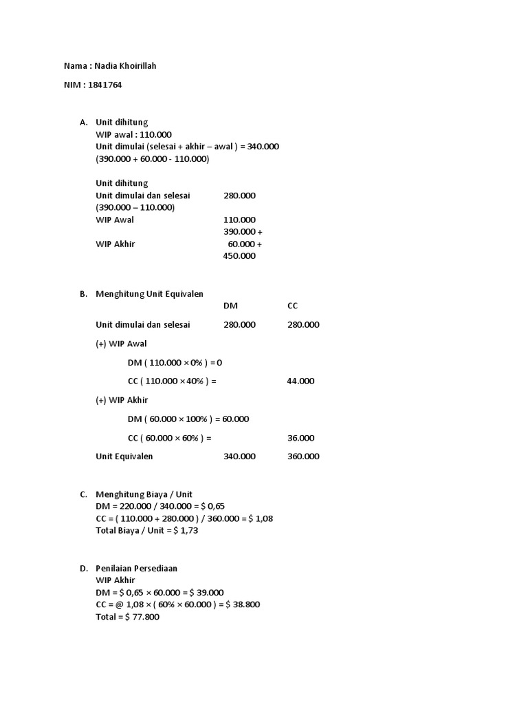Contoh Penentuan HPP Menggunakan Metode Rata2 | PDF