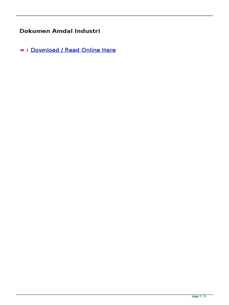 Read Online Here: Dokumen Amdal Industri | PDF | Science ...