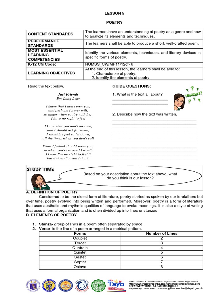 Creative Writing Module 2 | PDF | Sonnets | Poetry