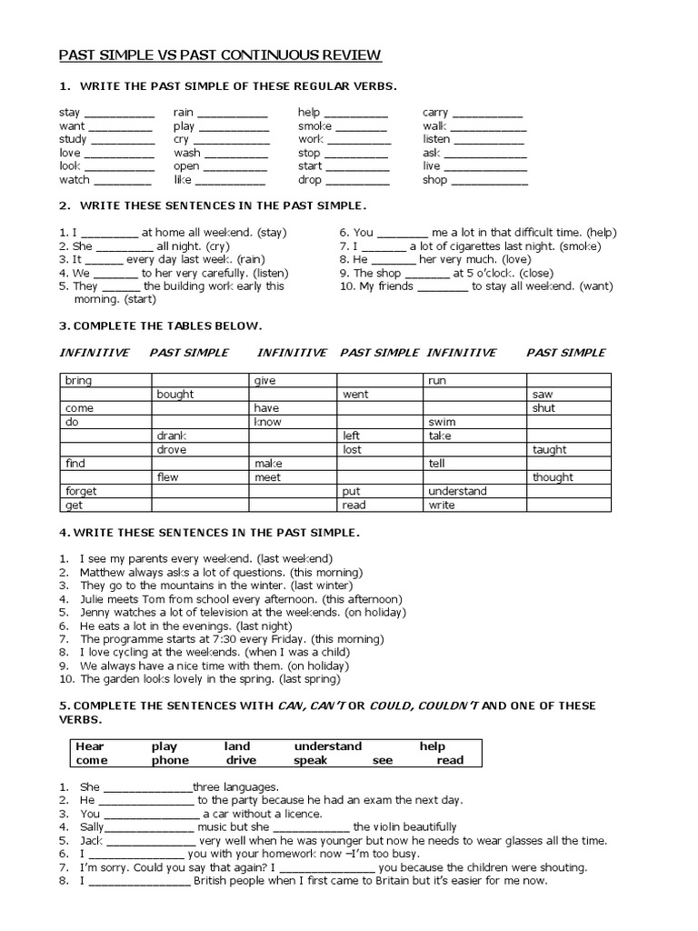 Past Simple-Contin Exercises and Answers | PDF | English Language | Verb