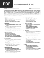 Escala Bdi - Ii Inventário de Depressão de Beck | PDF | Depressão