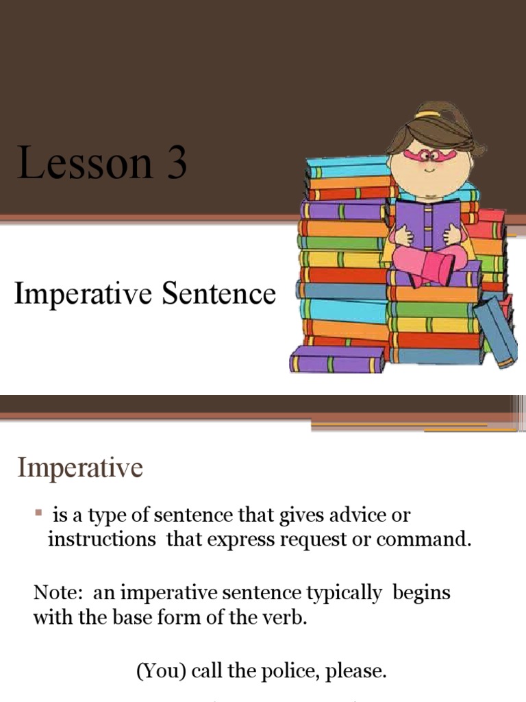 Lesson 3: Imperative Sentence | PDF