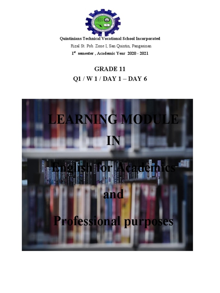 Eaap Q1 | PDF | Verb | Essays