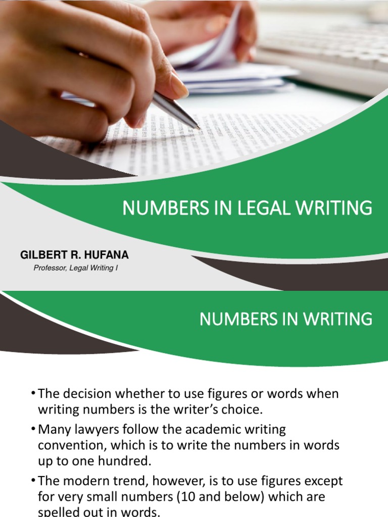 Numbers In Legal Writing Gilbert R Hufana PDF Adjective Lawyer