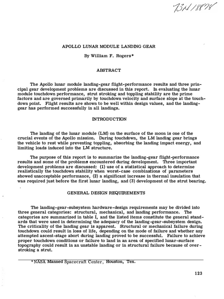 LM - Landing Gear1973010151 | PDF | Apollo Lunar Module | Apollo Program