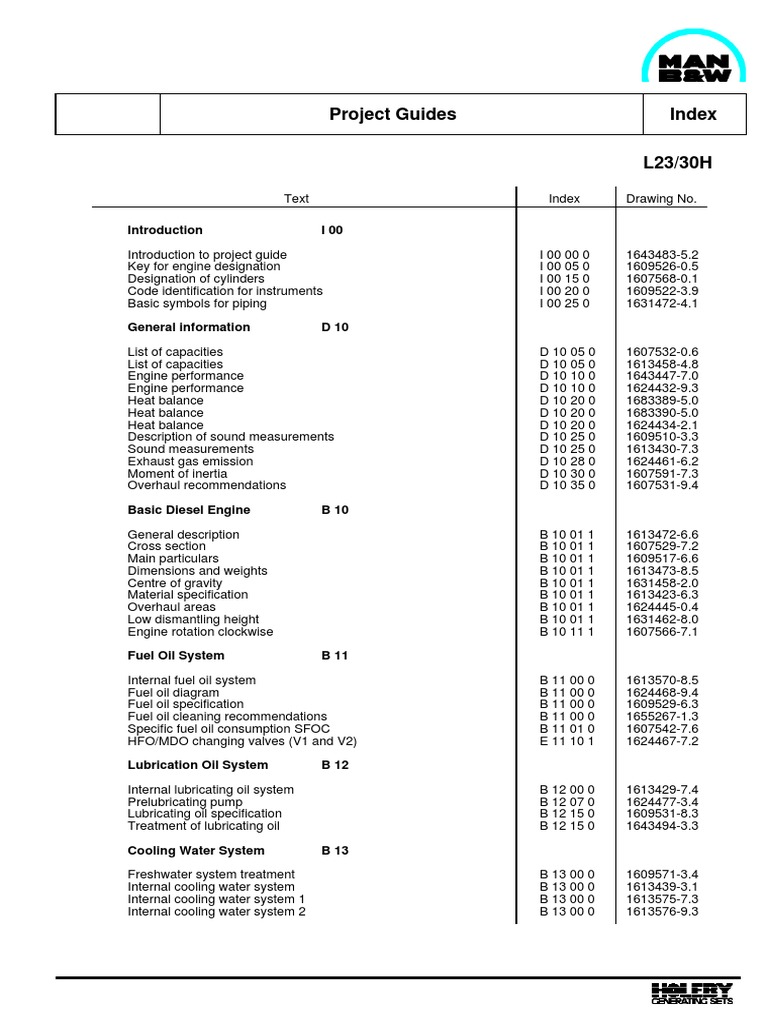 MAN-BW L23-30h Project-Guide PDF | PDF | Valve | Turbocharger