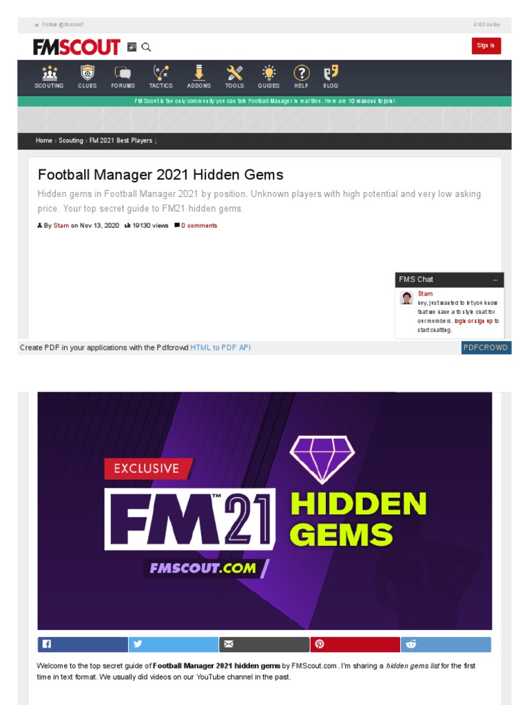 WWW Fmscout Com A Football Manager 2021 Hidden Gems HTML PDF | PDF ...