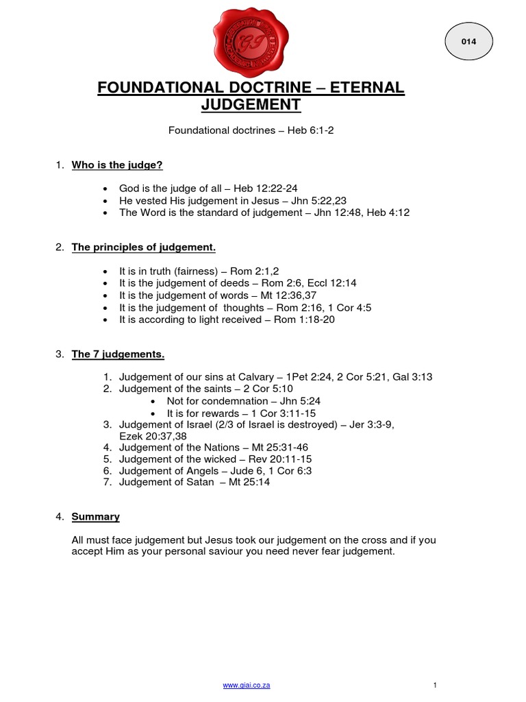 Understanding Eternal Judgement Doctrine | PDF | Religion & Spirituality