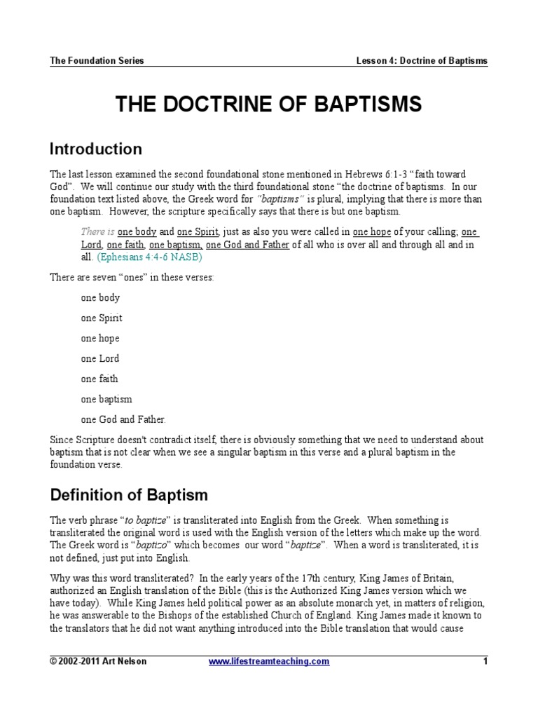 Doctrine of Baptisms PDF | PDF | Baptism | John The Baptist