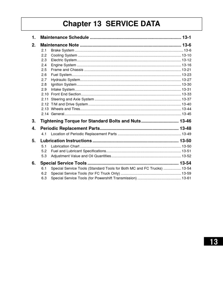 Chapter 13 SERVICE DATA | PDF | Transmission (Mechanics) | Engines