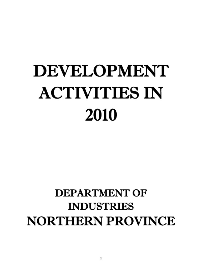 Development Activities in 2010 - Department of Industries | PDF