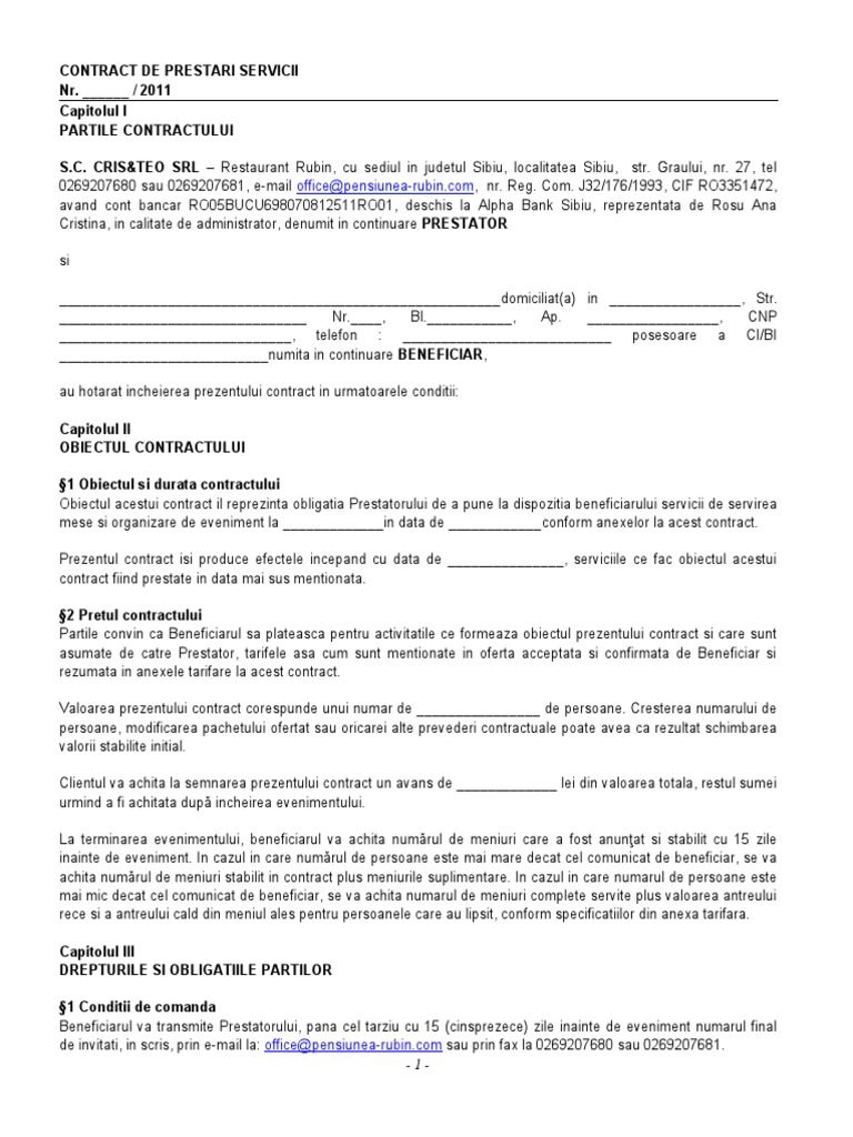 Contract Nunta | PDF